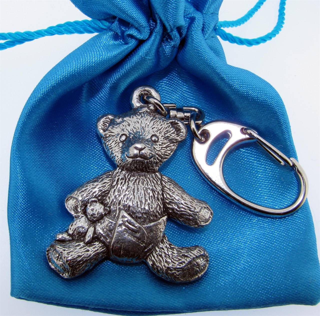 Teddy Bear Keyring - high quality pewter gifts from Pageant Pewter
