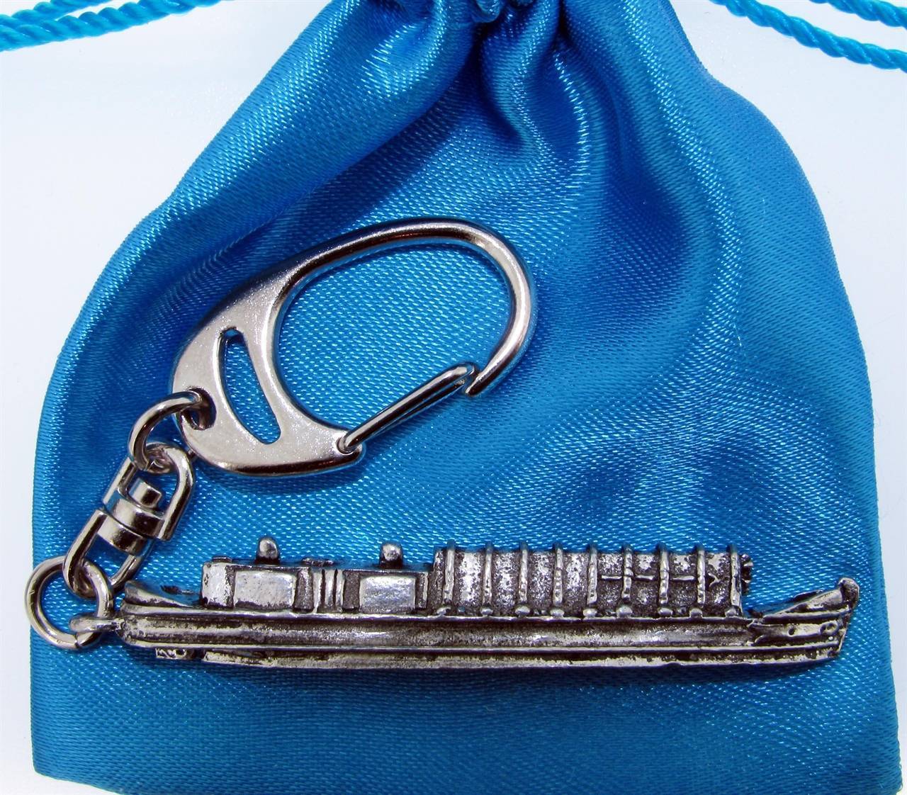 Narrow Boat (Barge) Keyring - high quality pewter gifts from Pageant Pewter