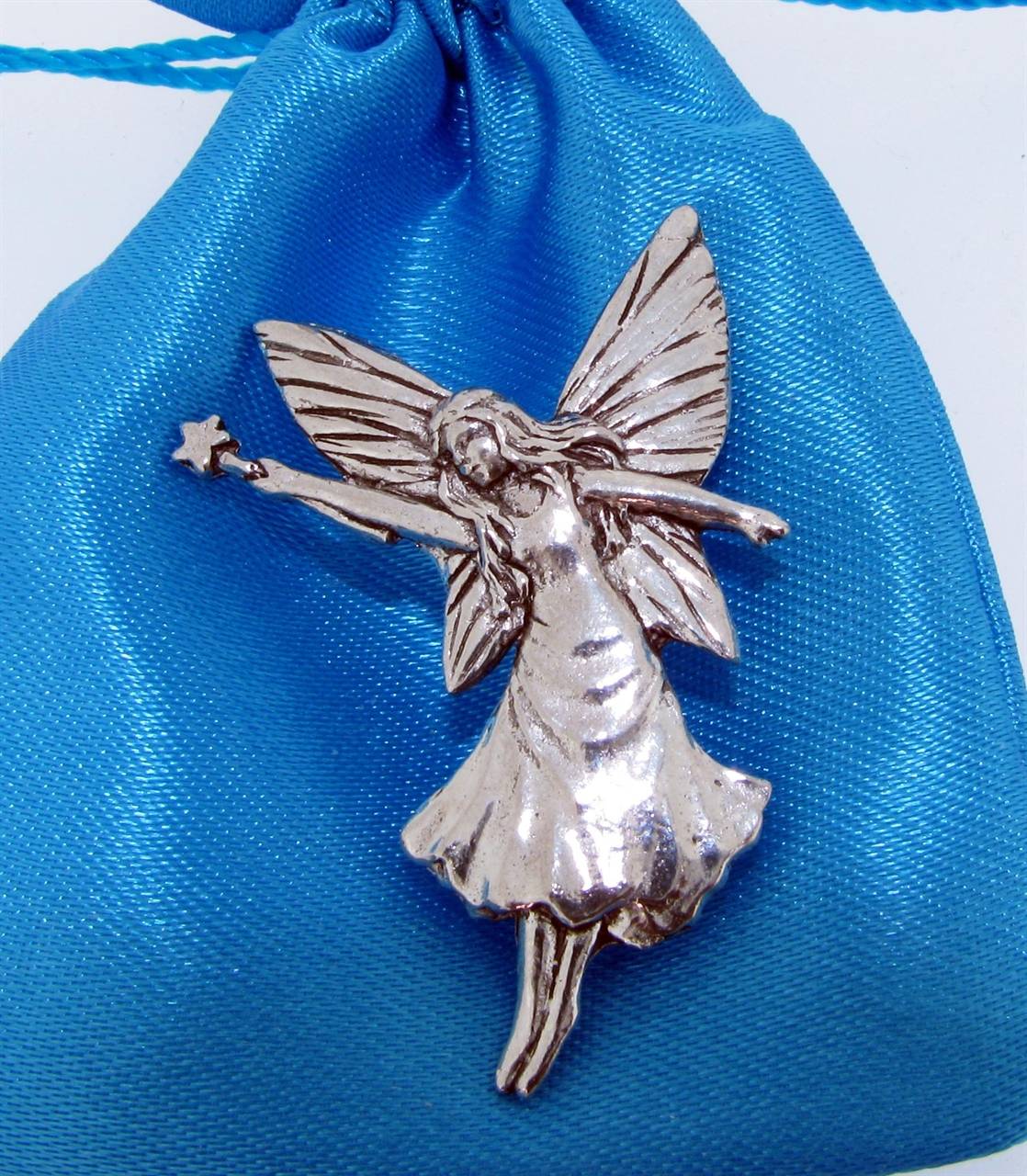 Fairy With Wand Pin Badge - high quality pewter gifts from Pageant Pewter