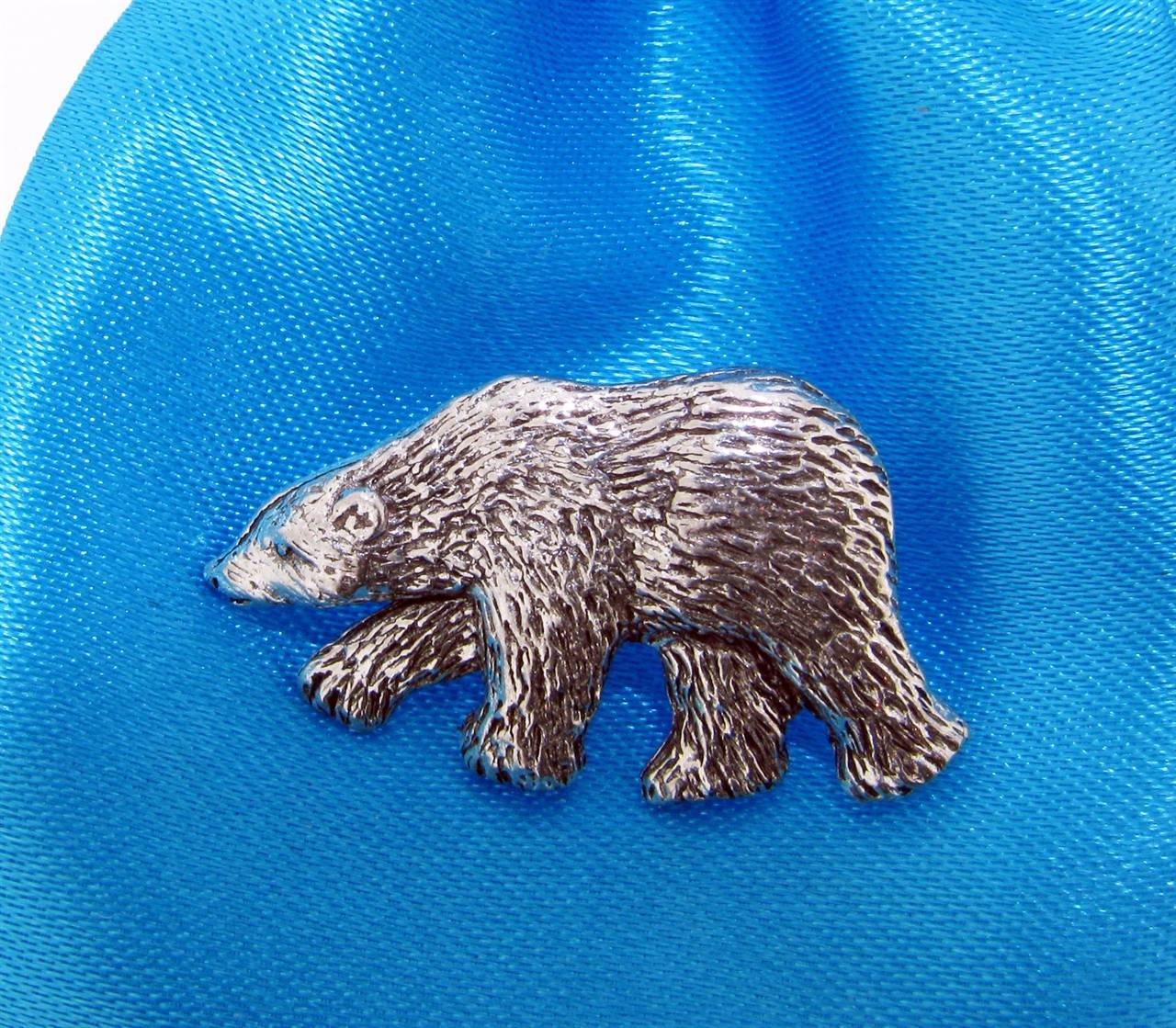 Polar Bear Pin Badge - high quality pewter gifts from Pageant Pewter