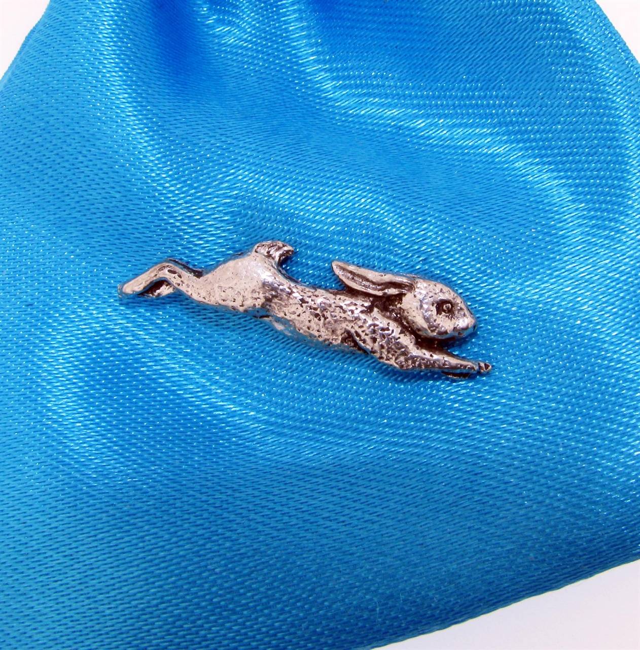 Country Rabbit Pin Badge - high quality pewter gifts from Pageant Pewter