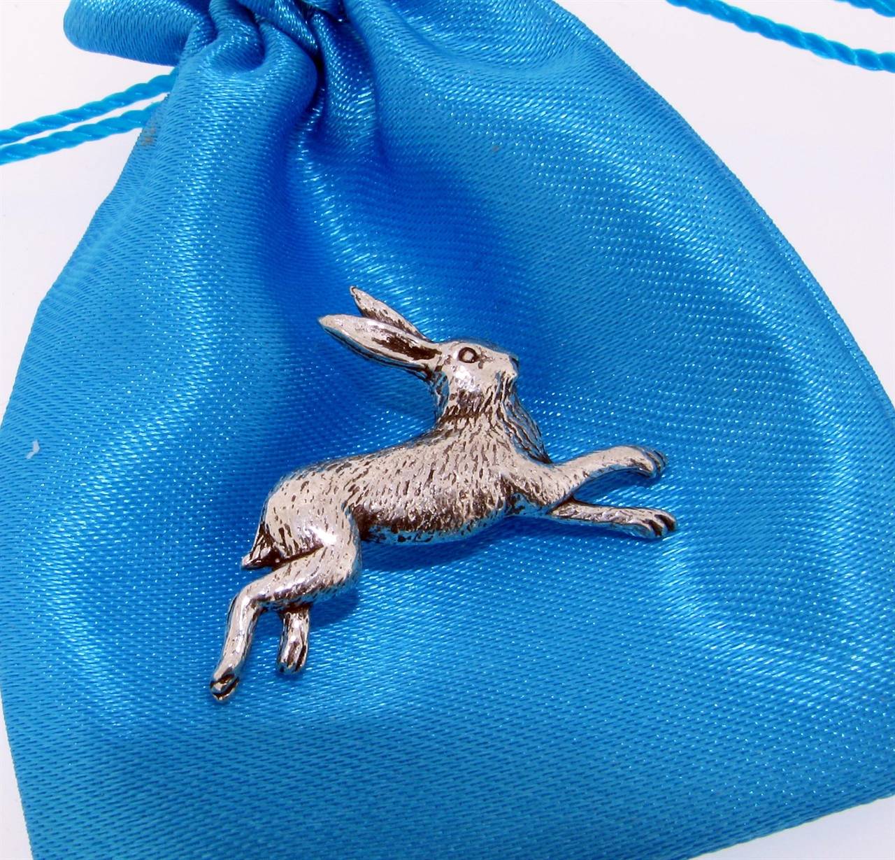 Hare Pin Badge - high quality pewter gifts from Pageant Pewter