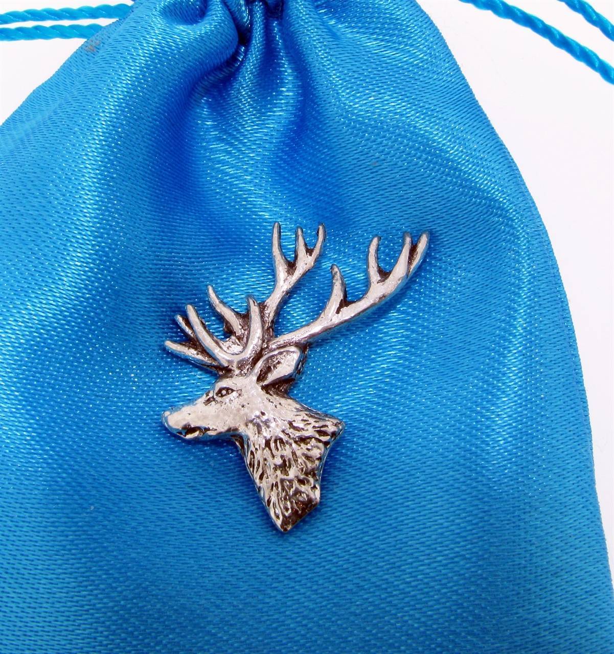 Stag Head Pin Badge - high quality pewter gifts from Pageant Pewter
