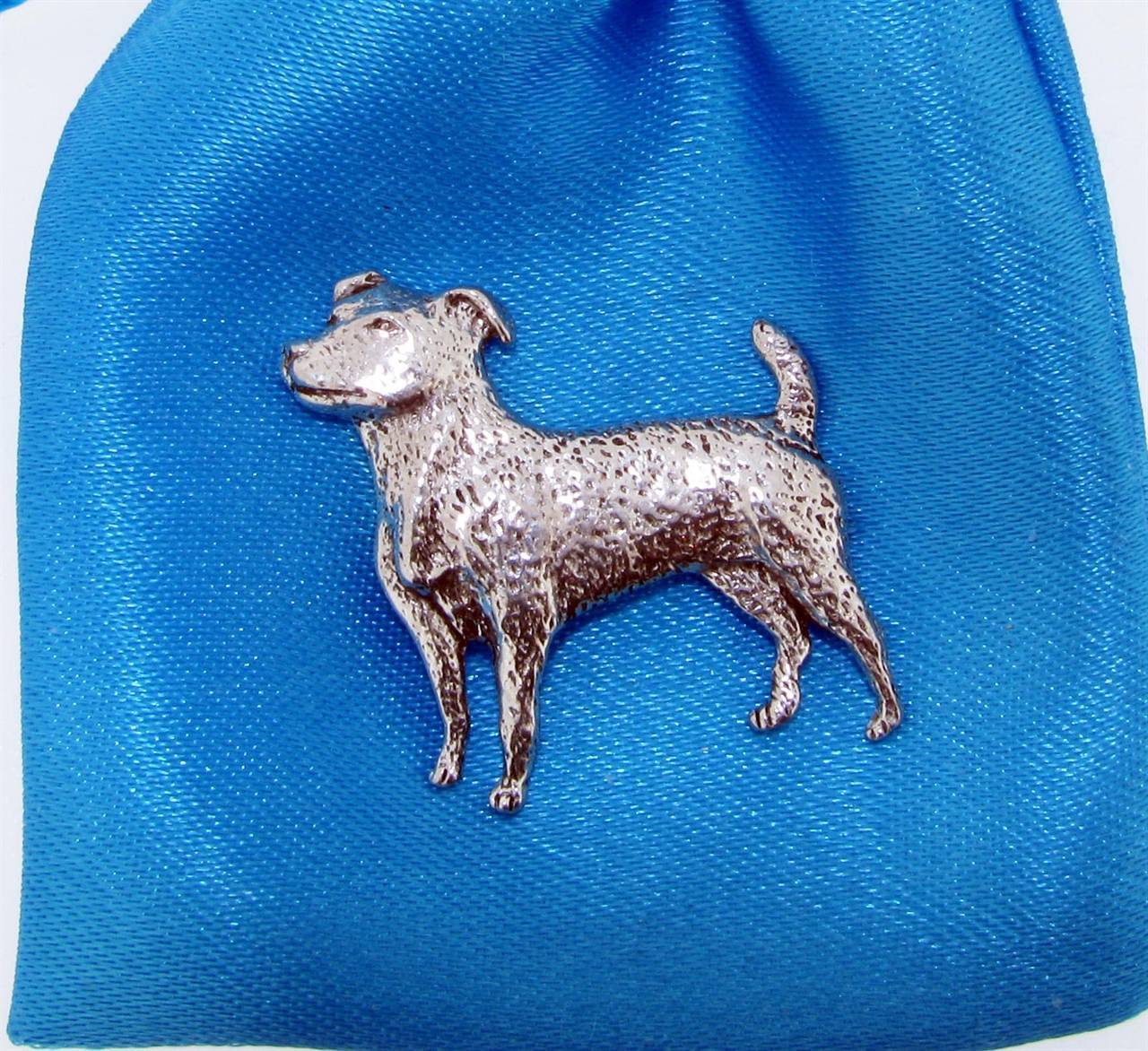 Jack Russell Pin Badge - high quality pewter gifts from Pageant Pewter