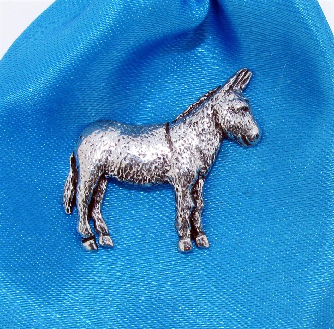 Donkey Pin Badge - high quality pewter gifts from Pageant Pewter