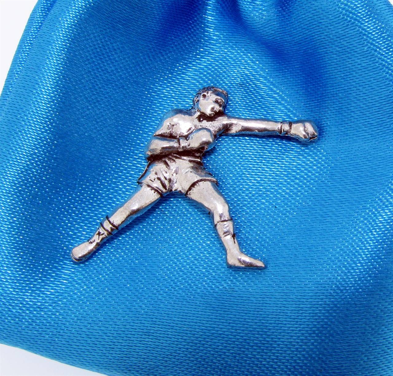 Boxer Pin Badge - high quality pewter gifts from Pageant Pewter