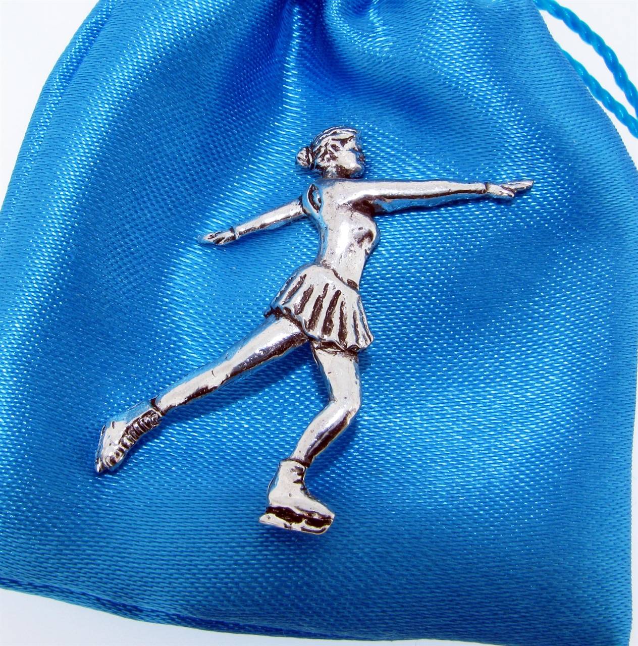 Figure Skater Pin Badge - high quality pewter gifts from Pageant Pewter