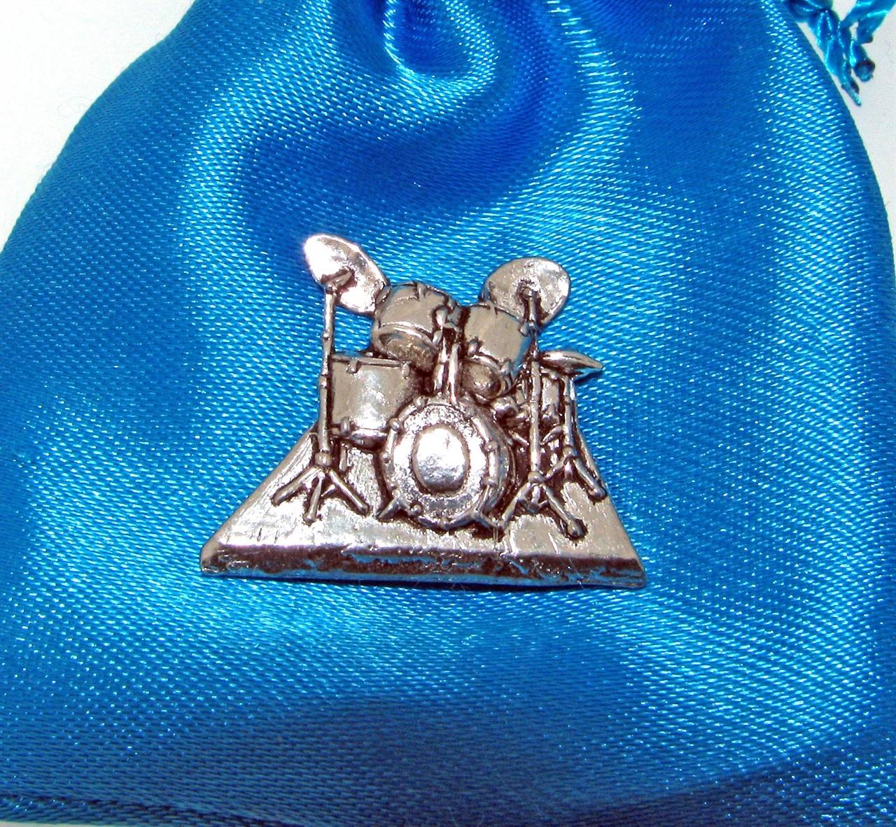 Drumkit Pin Badge - high quality pewter gifts from Pageant Pewter