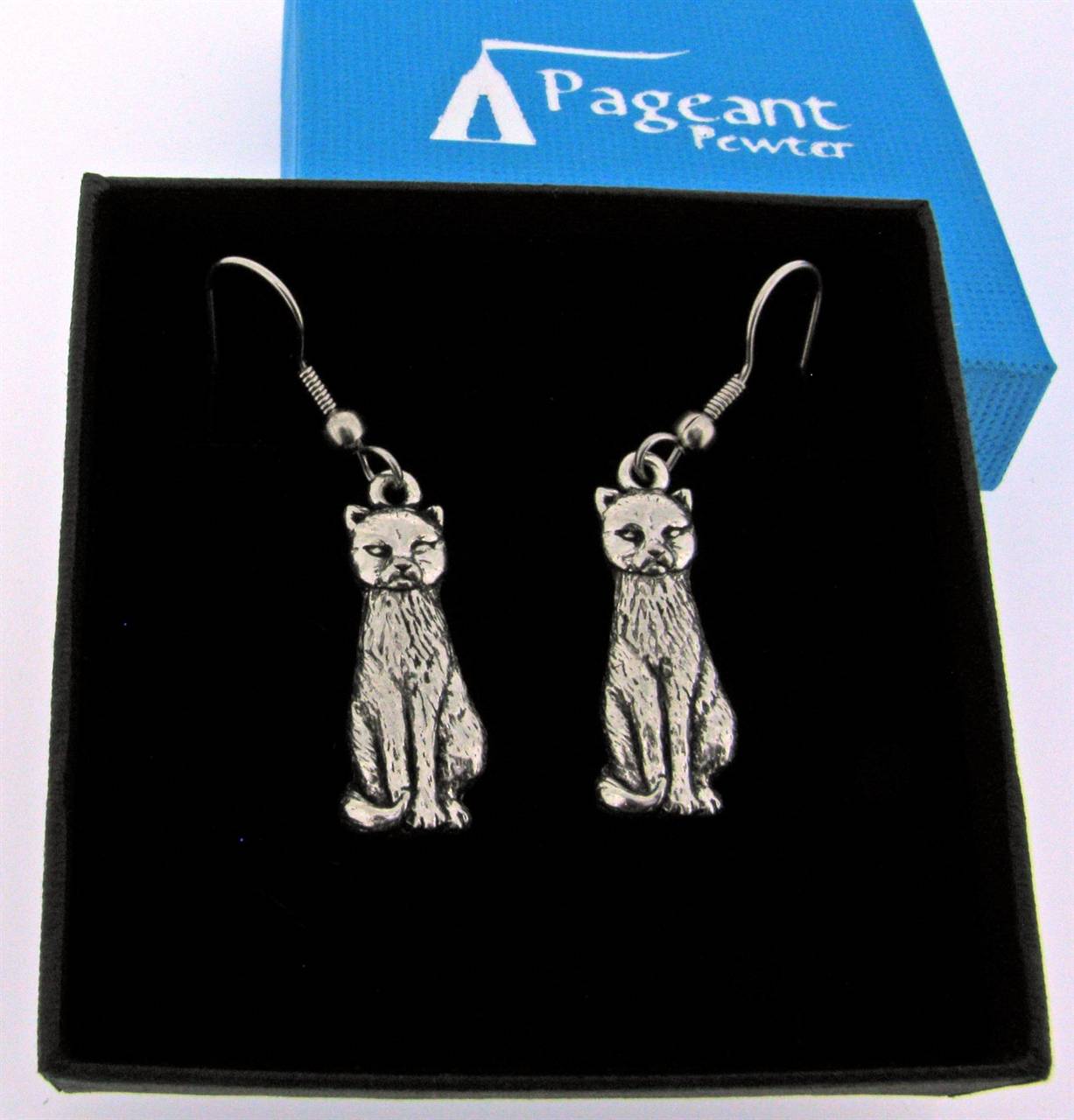 Cat Earrings - high quality pewter gifts from Pageant Pewter
