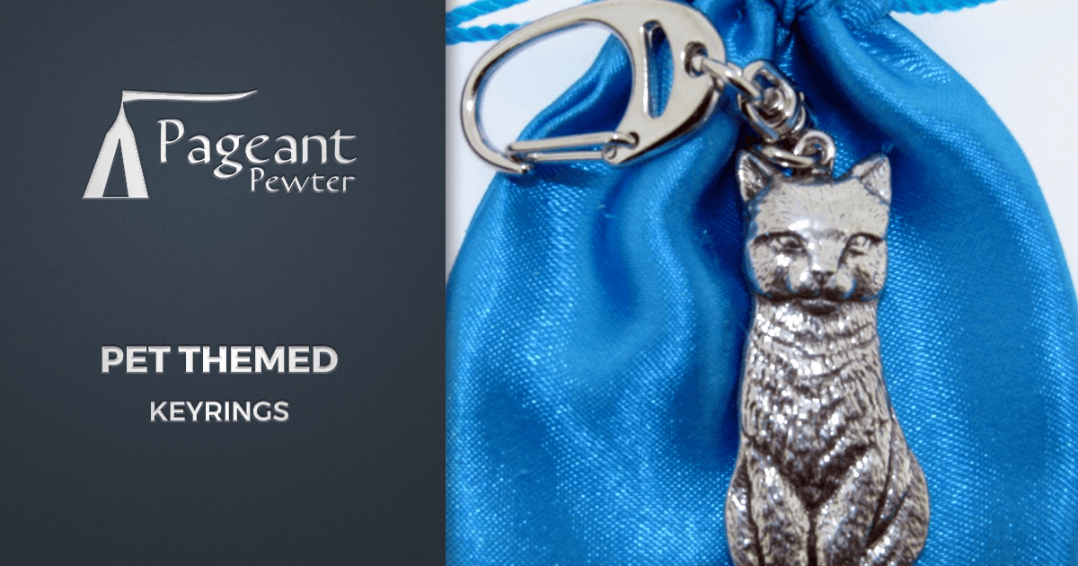Pewter pet themed keyrings - from Pageant Pewter