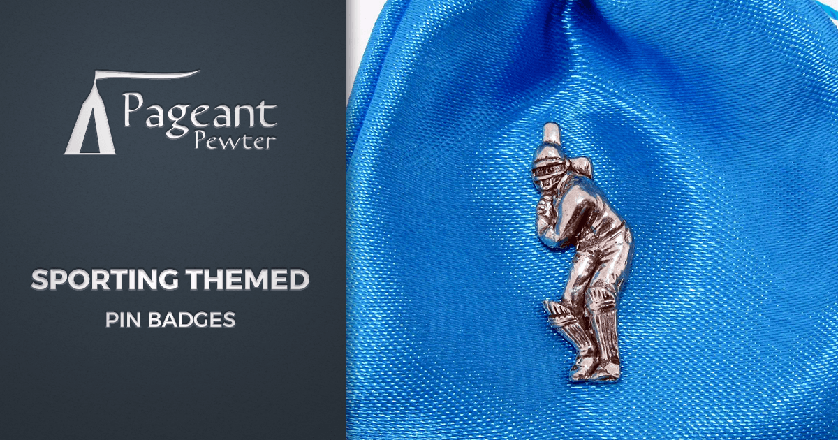 Pewter sporting themed pin badges - from Pageant Pewter