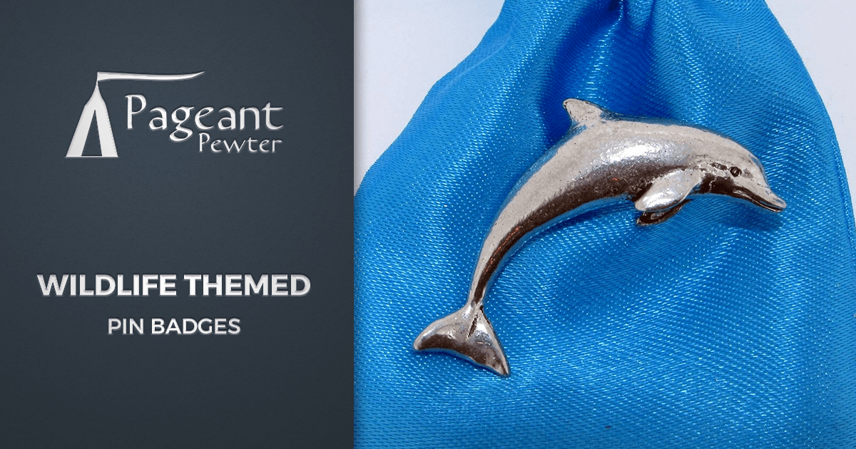 Pewter wildife themed pin badges - from Pageant Pewter