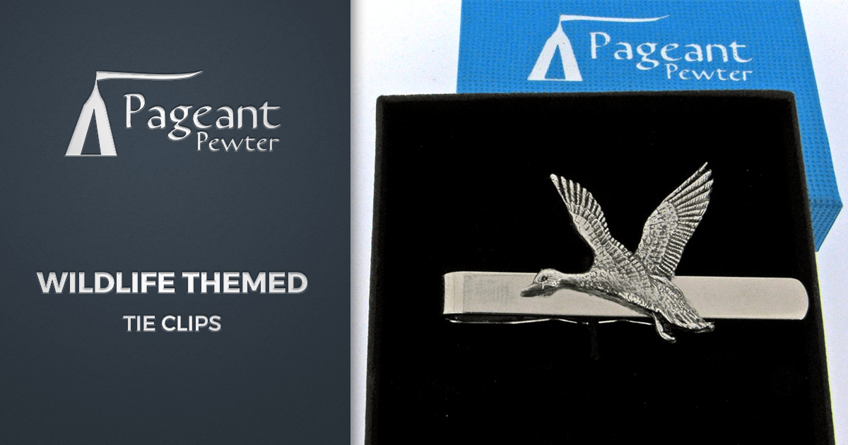 Pewter wildlife themed tie clips - from Pageant Pewter