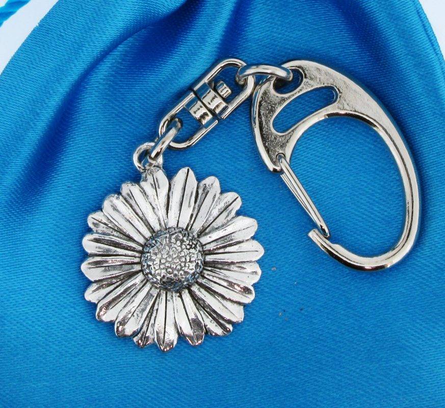 Daisy Keyring – Pageant Pewter