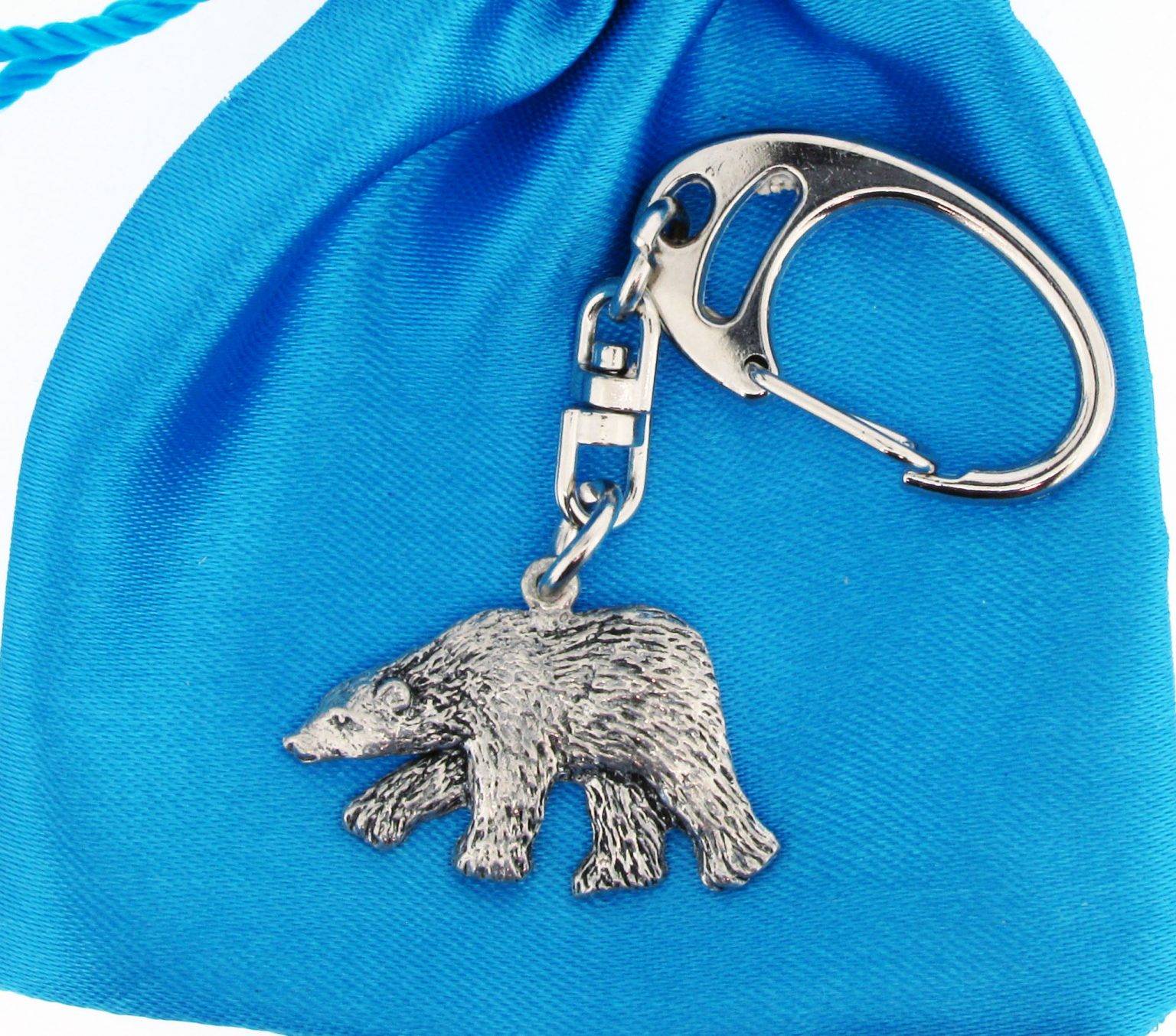 Polar Bear Keyring – Pageant Pewter