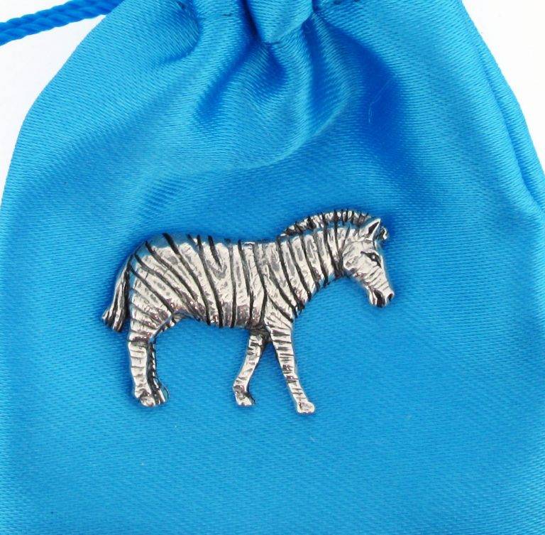 Zebra Pin Badge – Pageant Pewter