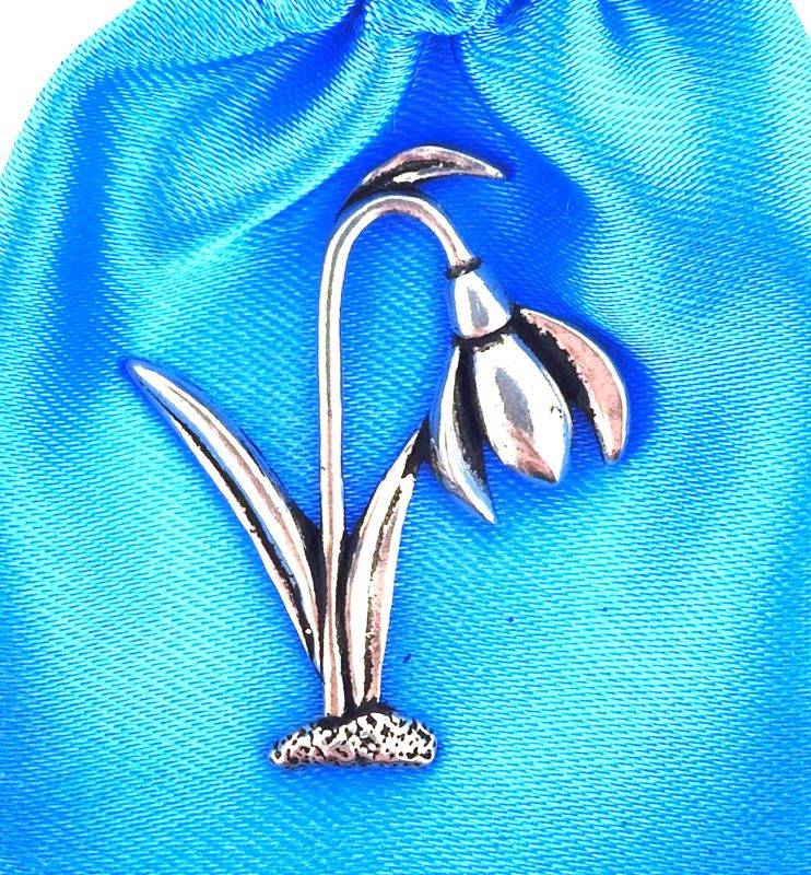 Snowdrop Pin Badge – Pageant Pewter