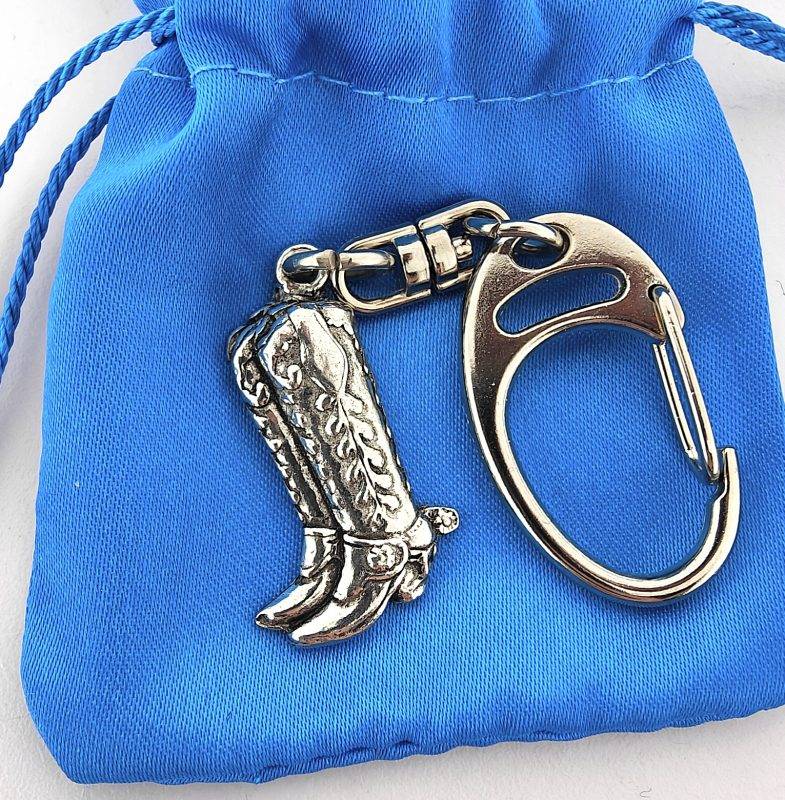 Cowboy Boots Keyring – Pageant Pewter